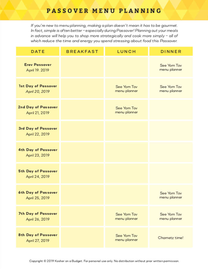 Guide to a Stress-Free Passover (Digital Download) – Kosher on a Budget